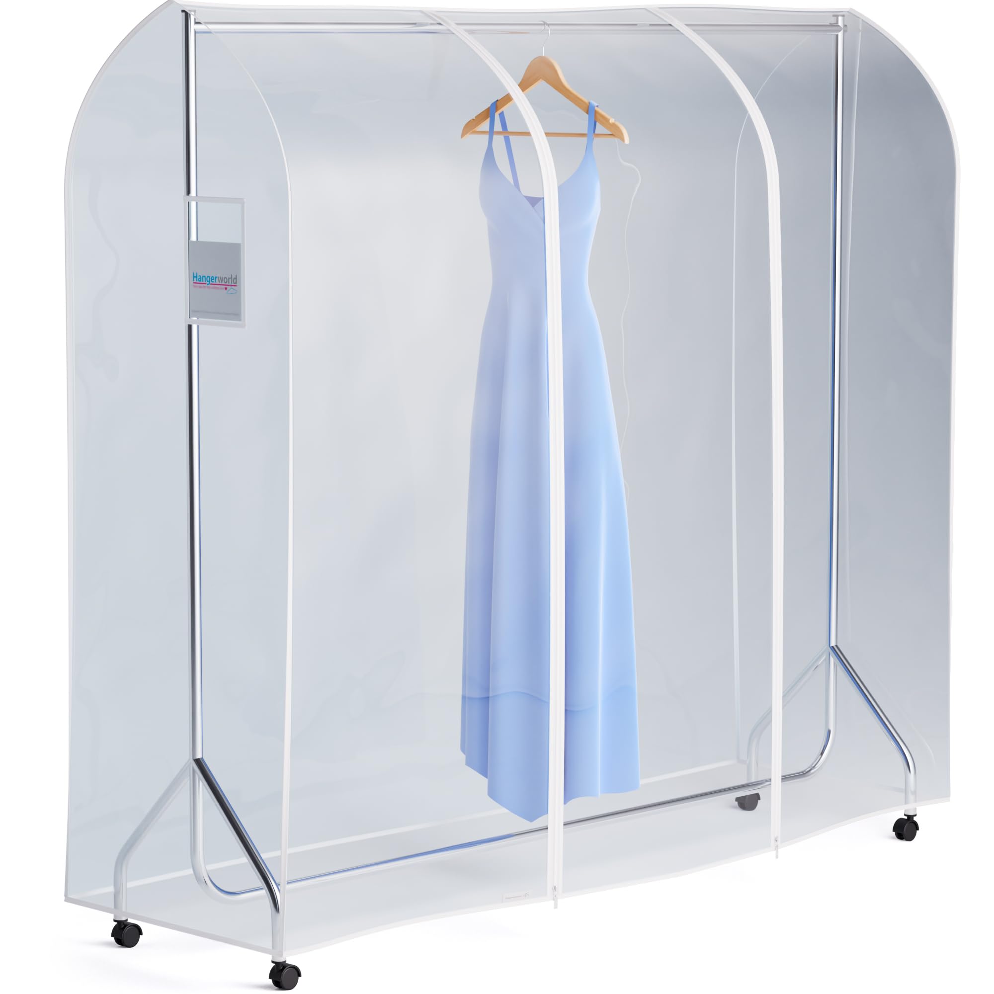 HANGERWORLD 6ft Clothes Garment Rack Cover for Open Closet Clear Showerproof COVER ONLY (72"x24")