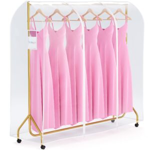 HANGERWORLD 6ft Clothes Garment Rack Cover for Open Closet Clear Showerproof COVER ONLY (72"x24")