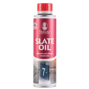 tableau slate oil, rejuvenating oil for use on any unsealed slate to quickly restore natural beauty, clear. 250ml