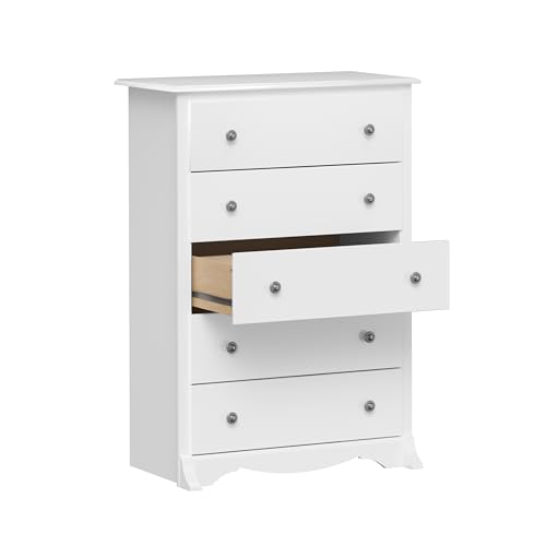 Prepac Sonoma Superior 5-Drawer Chest for Bedroom - Spacious and Stylish Chest of Drawers, Measuring 17.75"D x 31.5"W x 44.75"H, In White Finish