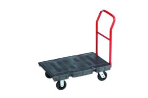 rubbermaid commercial products heavy duty platform truck, 6" tpr casters, 1000 lb. capacity, black, for warehouse/garage/cleaning/manufacturing