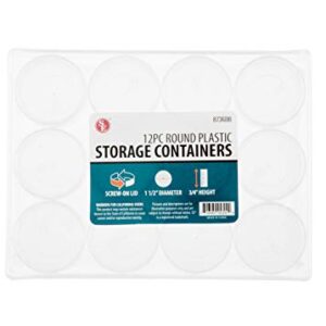 SE 12-in-1 Round Containers with Screw-On Lids Inside Storage Box, 1-1/2", Translucent - 8736DB