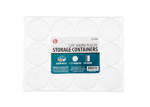 SE 12-in-1 Round Containers with Screw-On Lids Inside Storage Box, 1-1/2", Translucent - 8736DB