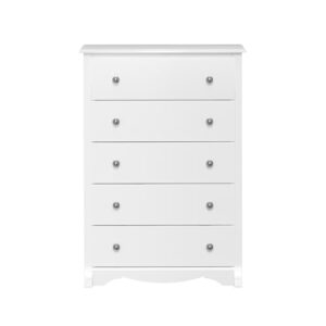 Prepac Sonoma Superior 5-Drawer Chest for Bedroom - Spacious and Stylish Chest of Drawers, Measuring 17.75"D x 31.5"W x 44.75"H, In White Finish