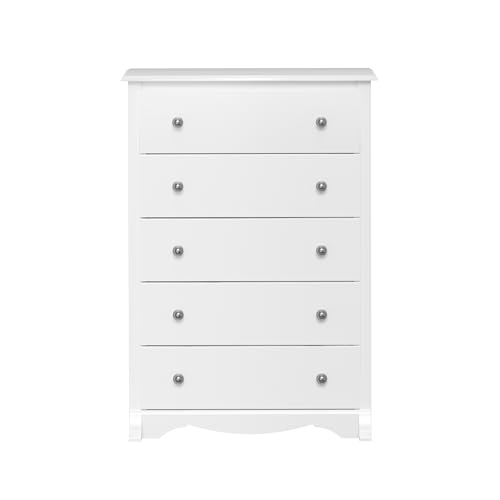 Prepac Sonoma Superior 5-Drawer Chest for Bedroom - Spacious and Stylish Chest of Drawers, Measuring 17.75"D x 31.5"W x 44.75"H, In White Finish