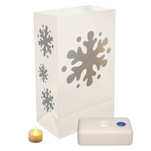 lumabase 82236 battery operated led luminaria kit, snowflake