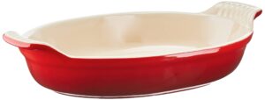 le creuset stoneware heritage oval au gratin, 1 qt. (9.5"), cerise