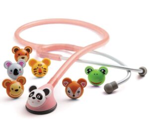 adc 618p adscope adimals model 618 pediatric clinician stethoscope with tunable afd technology, pink