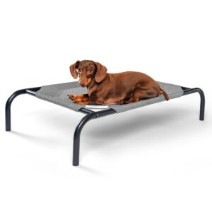 coolaroo the original cooling elevated dog bed, indoor and outdoor, small, grey