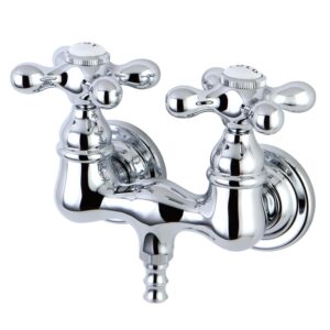 kingston brass cc38t1 vintage leg tub filler, metal cross handle, polished chrome,3-3/8-inch center