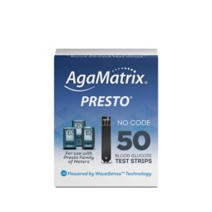 agamatrix wavesense presto test strips, 50 count box