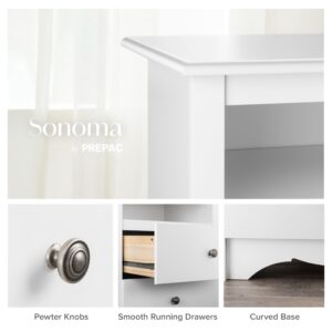 Prepac Sonoma Superior 5-Drawer Chest for Bedroom - Spacious and Stylish Chest of Drawers, Measuring 17.75"D x 31.5"W x 44.75"H, In White Finish