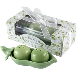 kate aspen two peas in a pod ceramic salt and pepper shakers in ivy print gift box