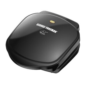 george foreman 2-serving classic plate electric indoor grill and panini press, black, gr10b