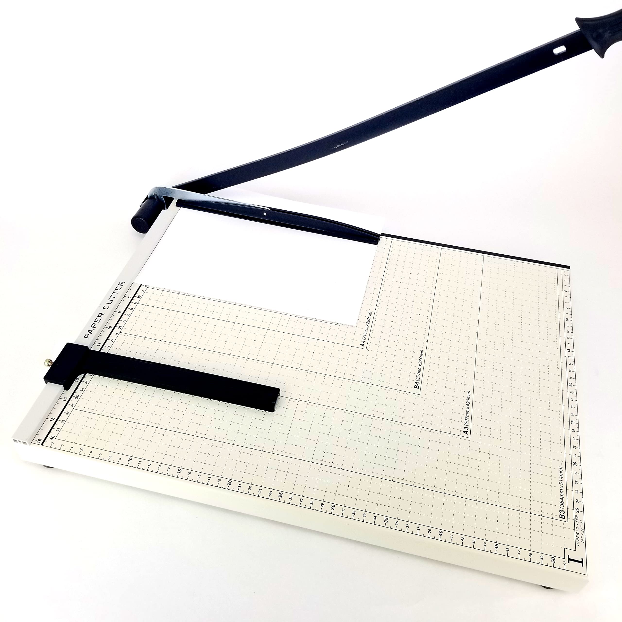 Paper Cutter Guillotine Style 21" Cut Length x 16" inch Metal Base Trimmer