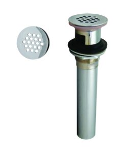 westbrass d411-2-26 grid strainer lavatory drain with overflow holes-exposed, polished chrome