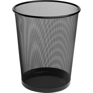 rolodex mesh round wastebasket, 4.5 gal, mesh, black