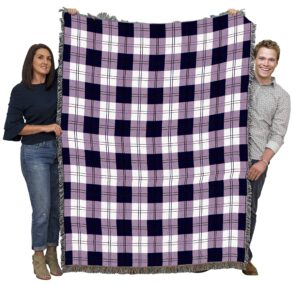 pure country weavers boysenberry plaid blanket - gift tapestry throw woven from cotton - made in the usa (72x54)