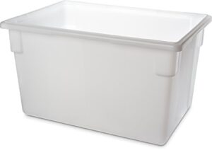 carlisle foodservice products storplus food storage container with stackable design for catering, buffets, restaurants, polyethylene (pe), 21.5 gallon, white, 21.5 gallon, 26" x 18" x 15"