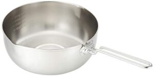 endoshoji tkg ayk52024 single-handled pot, snow flat pot, 9.4 inches (24 cm), stainless steel, rust resistant, durable, hygienic, induction compatible, inner diameter x depth 9.2 inches (234 mm) x