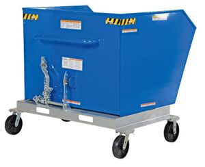 vestil p-hop-1.5 portable tilt refuse hopper, steel, 2000 lb. capacity, 49-3/8 x 53-3/8 x 52-7/8 inches (h x w x d)