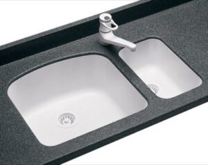 swanstone us02021sb.018 solid surface undermount single-bowl kitchen sink, 21-in l x 20.25-in h x 9-in h, bisque