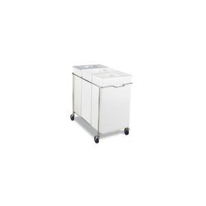 faribo complete 3-compartment white bin assembly w/poly cover