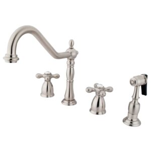 kingston brass kb1798axbs heritage 8-inch centerset kitchen faucet, brushed nickel