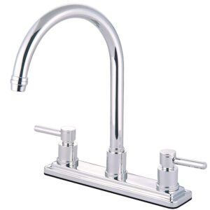 kingston brass ks8791dlls concord 8" centerset kitchen faucet, polished chrome