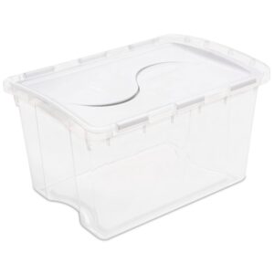 sterilite 6-pack stackable storage bin with lid, clear plastic design, 48 quart