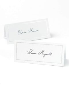 gartner studios platinum foil border printable place cards, party supplies, 210 gsm, 48 count, standard, (83003)