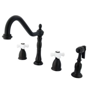 kingston brass kb1795pxbs heritage 8-inch centerset kitchen faucet, oil rubbed bronze