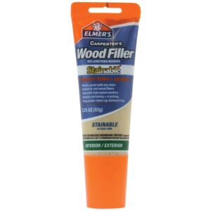 elmer's all purpose carpenter's wood filler, easy cleanup, stainable, 3.25-ounce (e887q), pack of 1