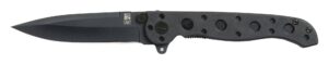 crkt m16-01kzc folding pocket knife: retail package, black blade, automated liner safety, nylon handle, pocket clip