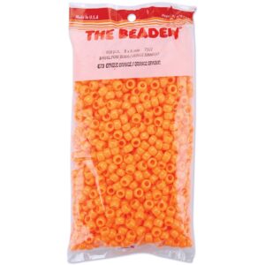 the beadery 6 by 9mm barrel pony bead, orange, small, 900-pieces