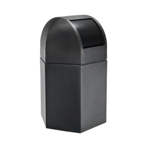 commercial zone products polytec series 45-gallon hex trash can with dome lid, black (73790199)