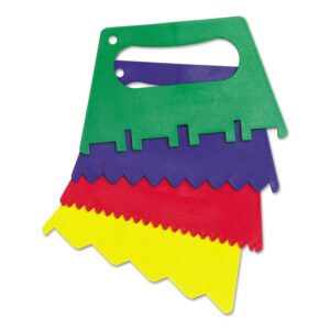 creativity street 5185 plastic paint scrapers 5"w green/blue/red/yellow 4 scrapers/set