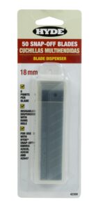 hyde 42359 replacement 18mm snap-off blade dispenser, 50 blades