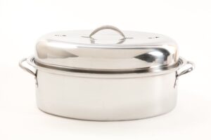 gibson home stainless steel top roast 16-inch oval roaster pan with lid and rack