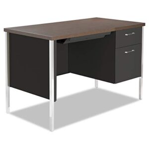 alera 45 by 24 by 29-1/2-inch single pedestal steel desk, walnut