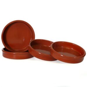 set of 4 rustic cazuela clay pan - 5.5 inch - 14 cm