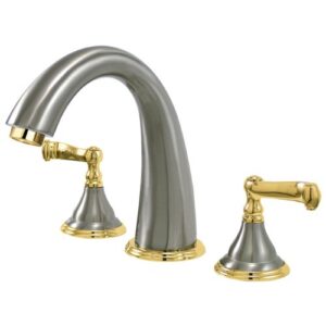 kingston brass ks5369fl royale roman tub filler, brushed nickel and polished brass