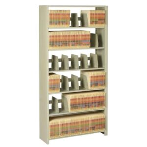 tennsco 48 by 12 by 88-inch snap-together open shelving steel 7-shelf closed starter set, sand