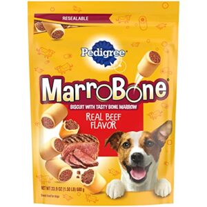 pedigree marrobone dog treats real beef flavor crunchy dog biscuit, (24.9 oz)(pack of 8)