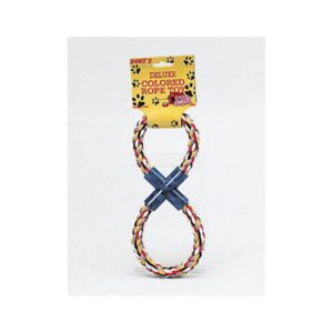 kole imports figure 8 multi-colored rope dog toy