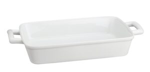 hic kitchen rectangular lasagna pan with handles, fine white porcelain, 13 x 9 x 2.5-inches