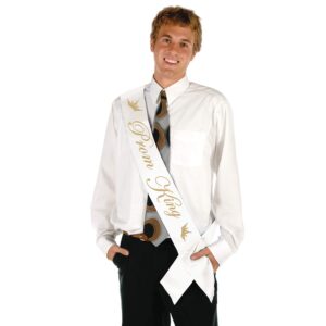 prom king satin sash party accessory (1 count) (1/pkg)