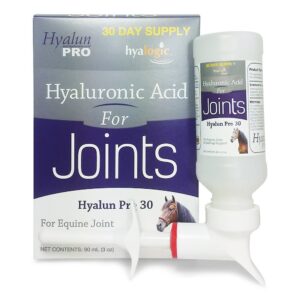 hyalogic hyaluronic acid for horses 30 day supply for joint health - easy oral tip dispenser - liquid ha for equine joints & cartilage support supplement - hyalun pro equine supplies - 3 oz / 90 ml