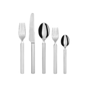 alessi dry cutlery designed by achille castiglioni silverware, 5 piece, silver