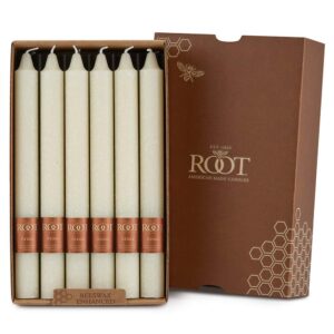 root candles unscented arista timberline 9-inch dinner candles, 12-count, ivory